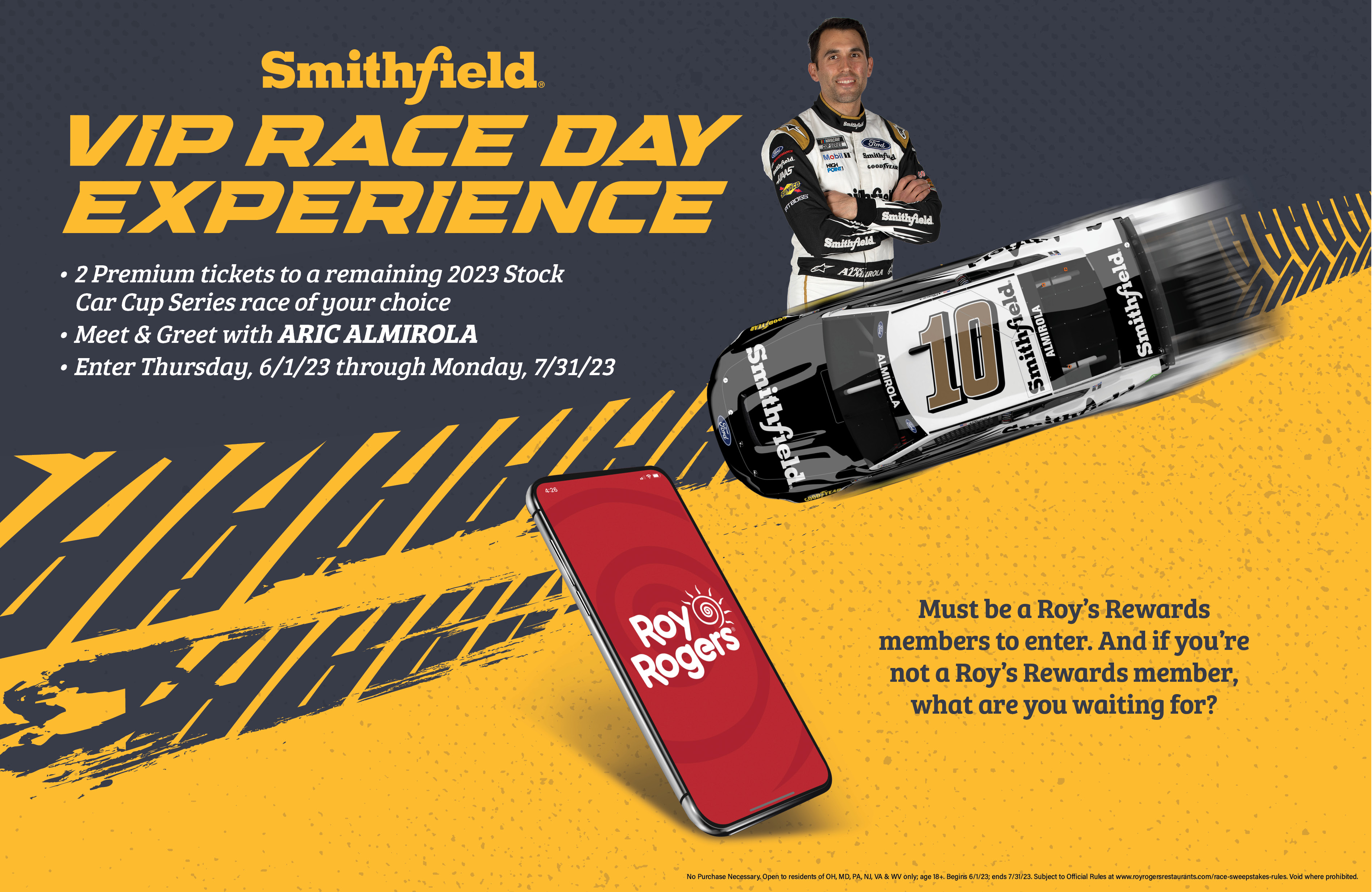 Smithfield Race Day Experience Sweepstakes - End Date: July 31, 2023